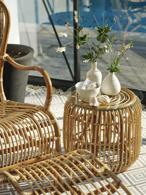 Rattan footstool bunnings store
